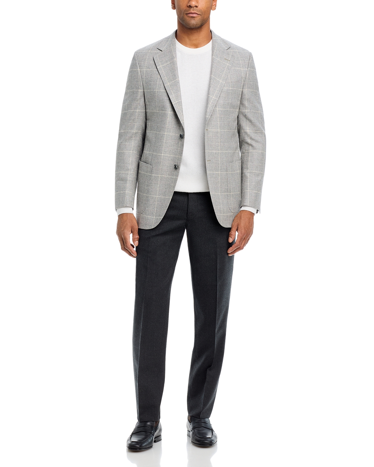 PETER MILLAR Peter Millar Tailored Fit Wool & Cashmere Plaid Soft Jacket